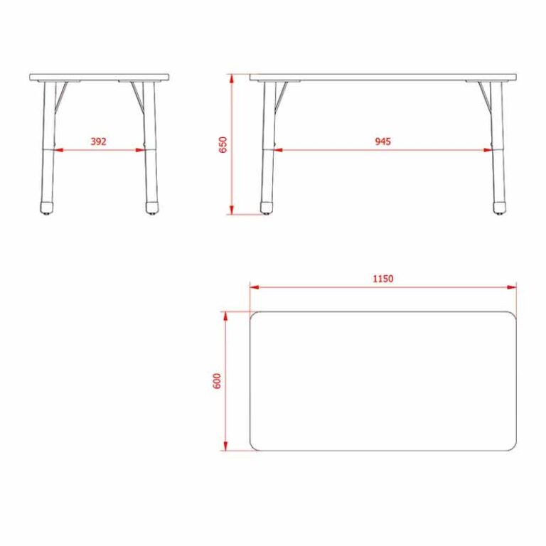 Mesa colaborativa Rony Rectangular. Mobiliario escolar Enclave Educativo