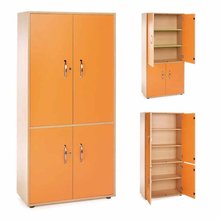 Armario escolar 4 puertas serie colors. Mobiliario Aulas colaborativas